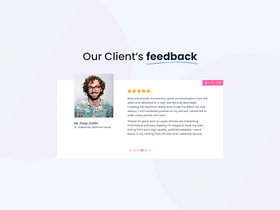 Client feedback section by Fullstack Developer on Dribbble