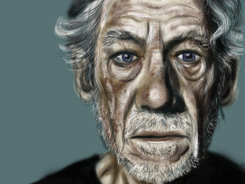 Portrait of Ser Ian McKellen by Stasha Draws on Dribbble