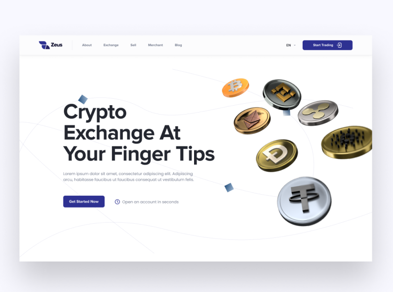Zeus Exchange Landing page by Chiemezie Ohalewe (Product & Brand ...