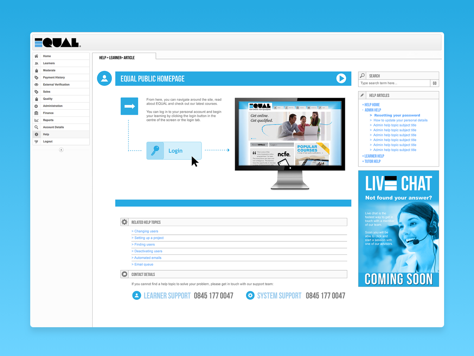 Admin Help Section by Elliot Colby on Dribbble