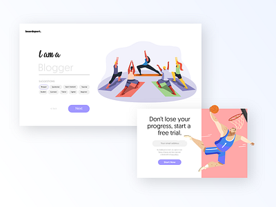 Onboarding page by Erika Gruber on Dribbble