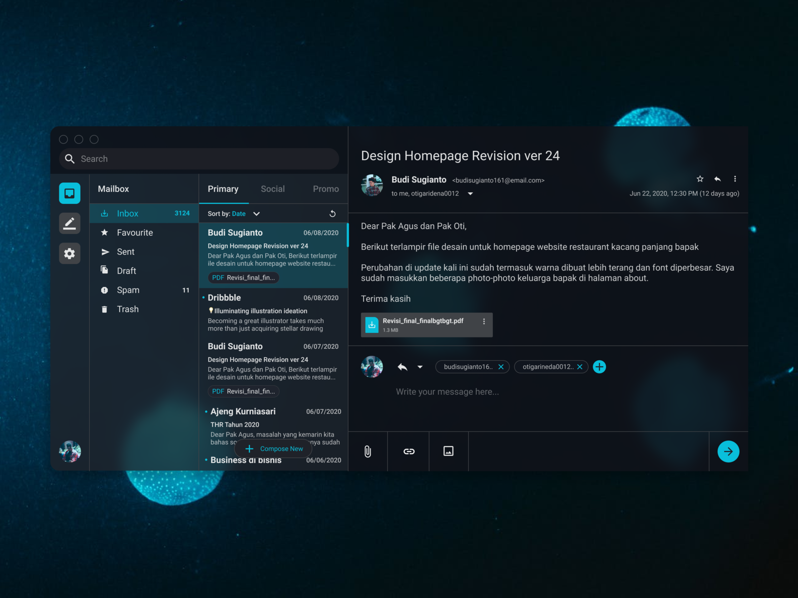 Email Dark Mode by Dimas Aditama Fikri on Dribbble