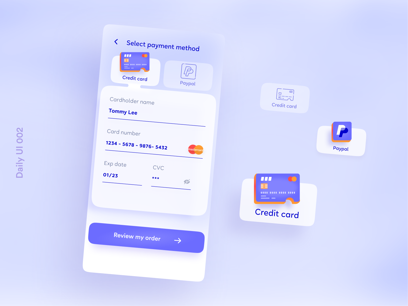 Daily UI 002 - Credit Card Checkout by Laura Eiche on Dribbble