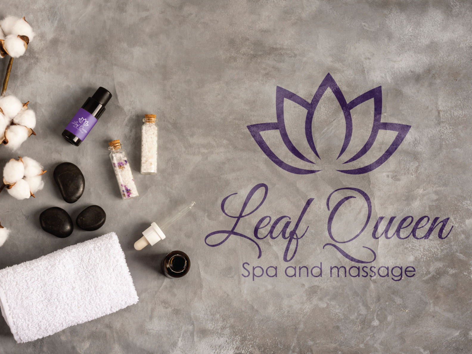 Leaf Queen Spa and Massage Logo by Lanof Design on Dribbble