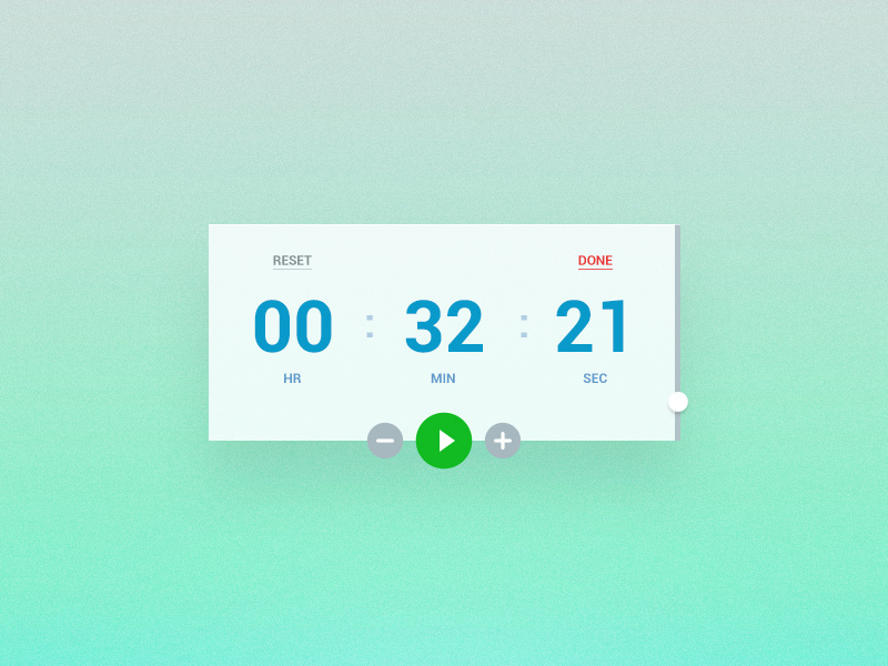 Timer UI by Edgar Mendez on Dribbble