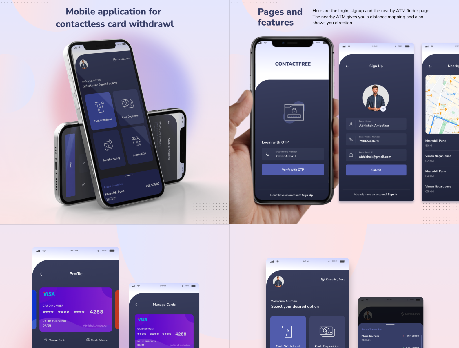 Mobile application for contactless card withdrawal by SAAYAN on Dribbble