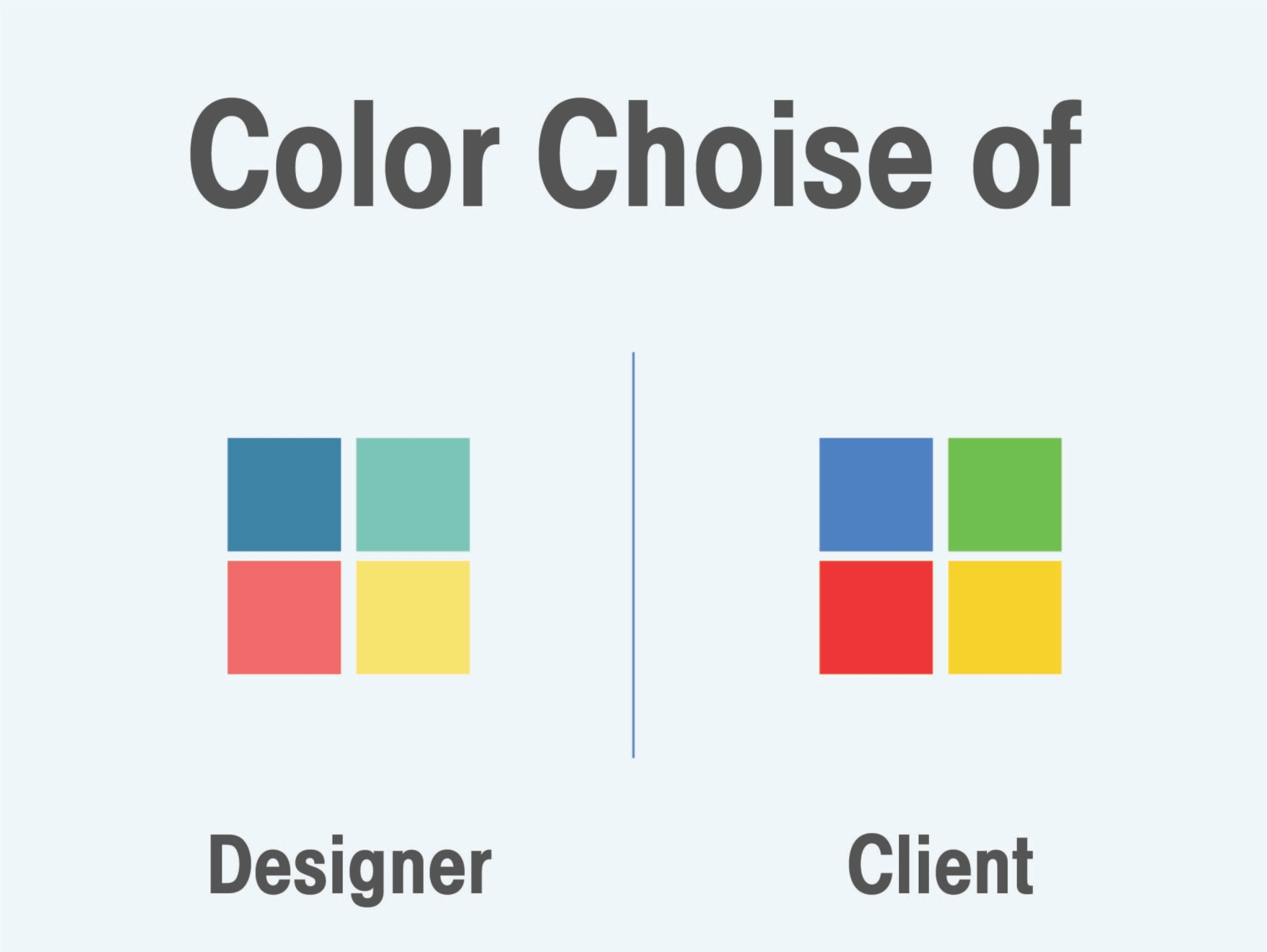color choise of Designer VS Client by Piarul Islam on Dribbble
