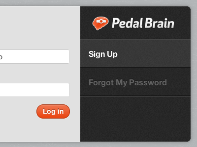 Pedal Brain Login by Paul Carroll on Dribbble