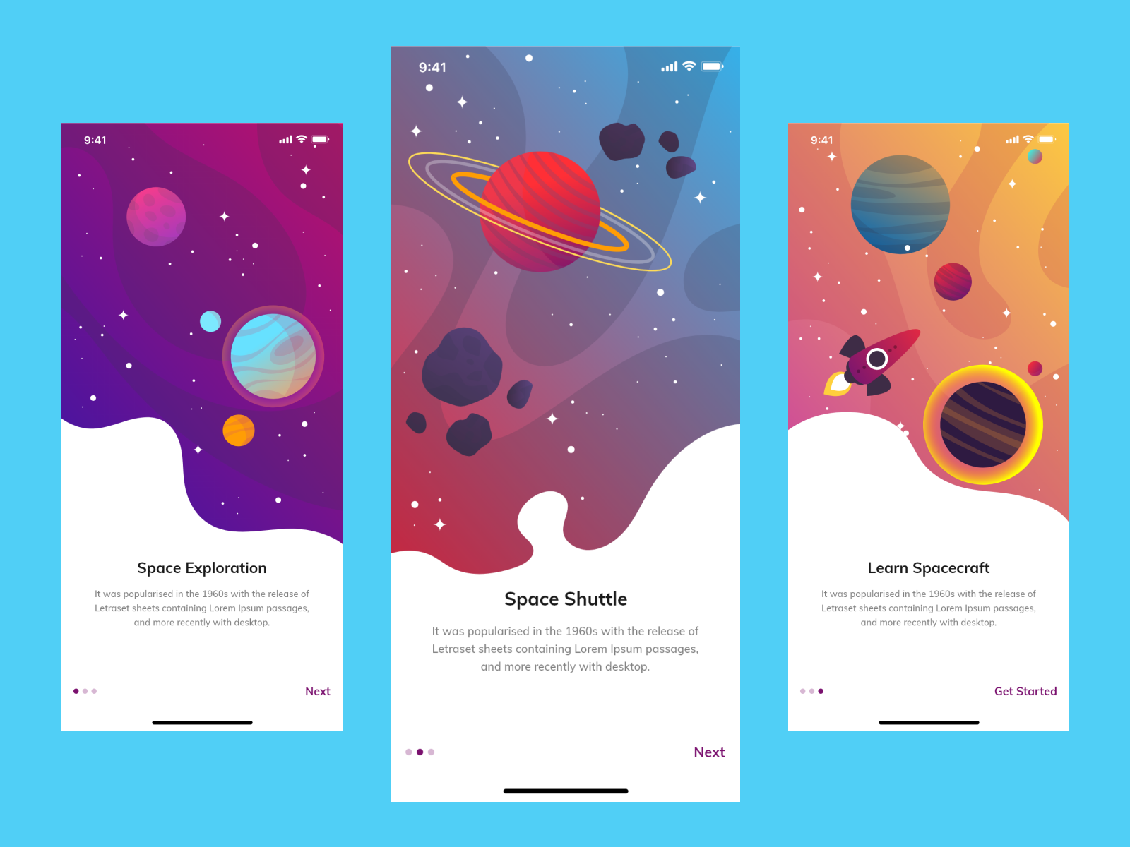 Space Learn App - Walkthrough Screens by Sivaraman M S on Dribbble Space Learn App - Walkthrough Screens by Sivaraman M S on Dribbble