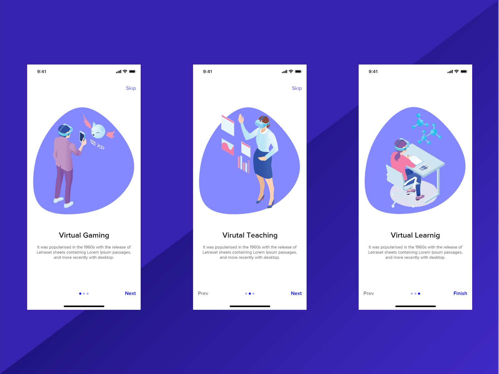 Virtual Reality App - Walkthrough Screens by Sivaraman M S on Dribbble
