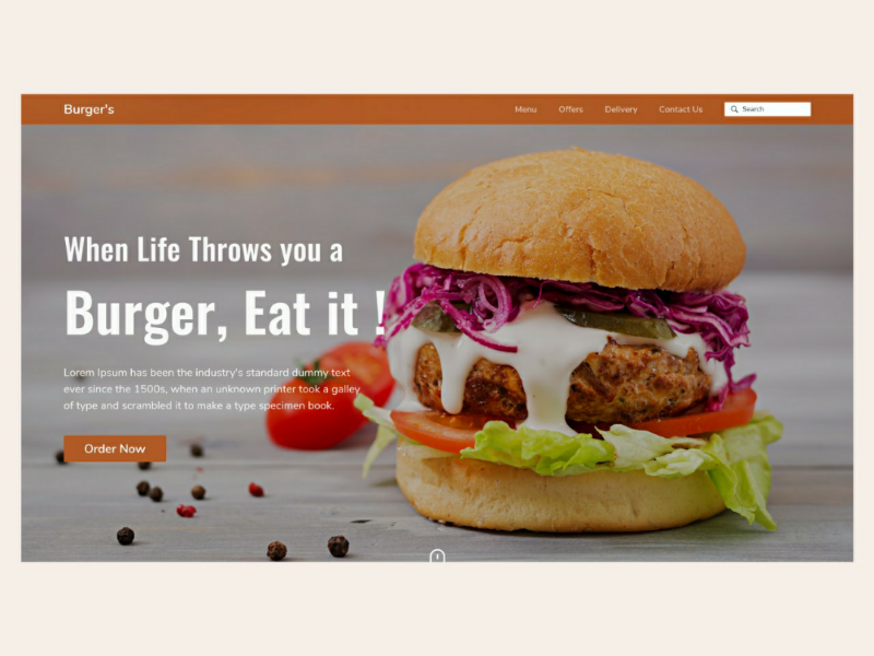 Website Banner - Burger by Sivaraman M S on Dribbble