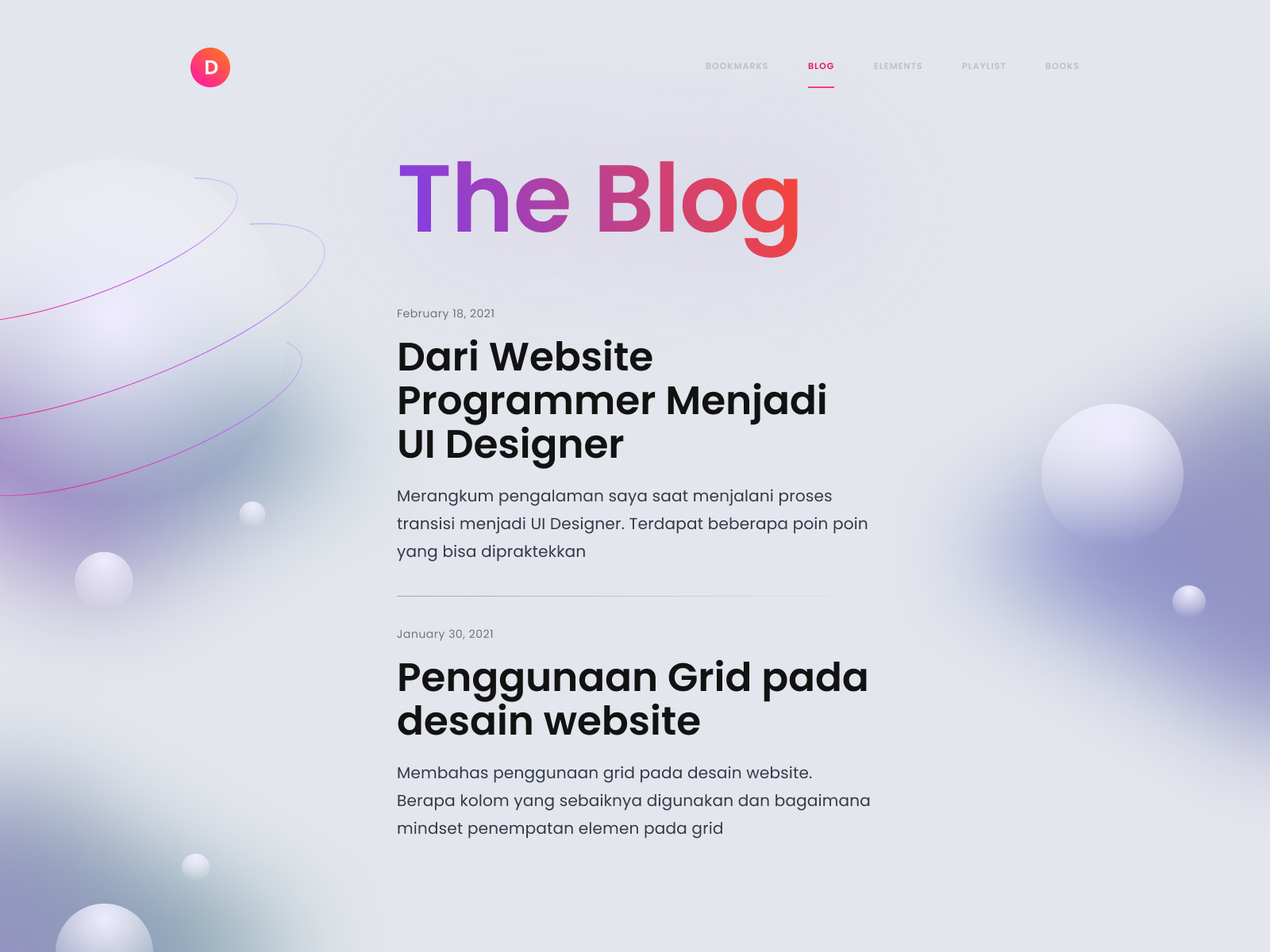 My Personal Website - Blog Launched 🚀 by Dwinawan on Dribbble