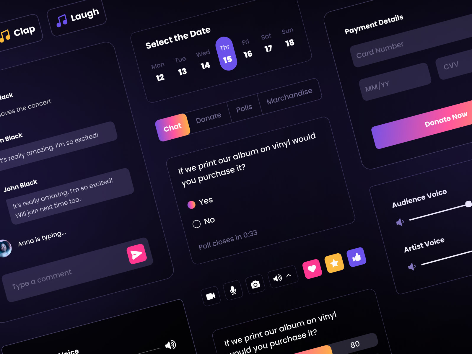 Fanshakes UI Elements | Virtual Room Dashboard by Ellen Harutyunyan on ...