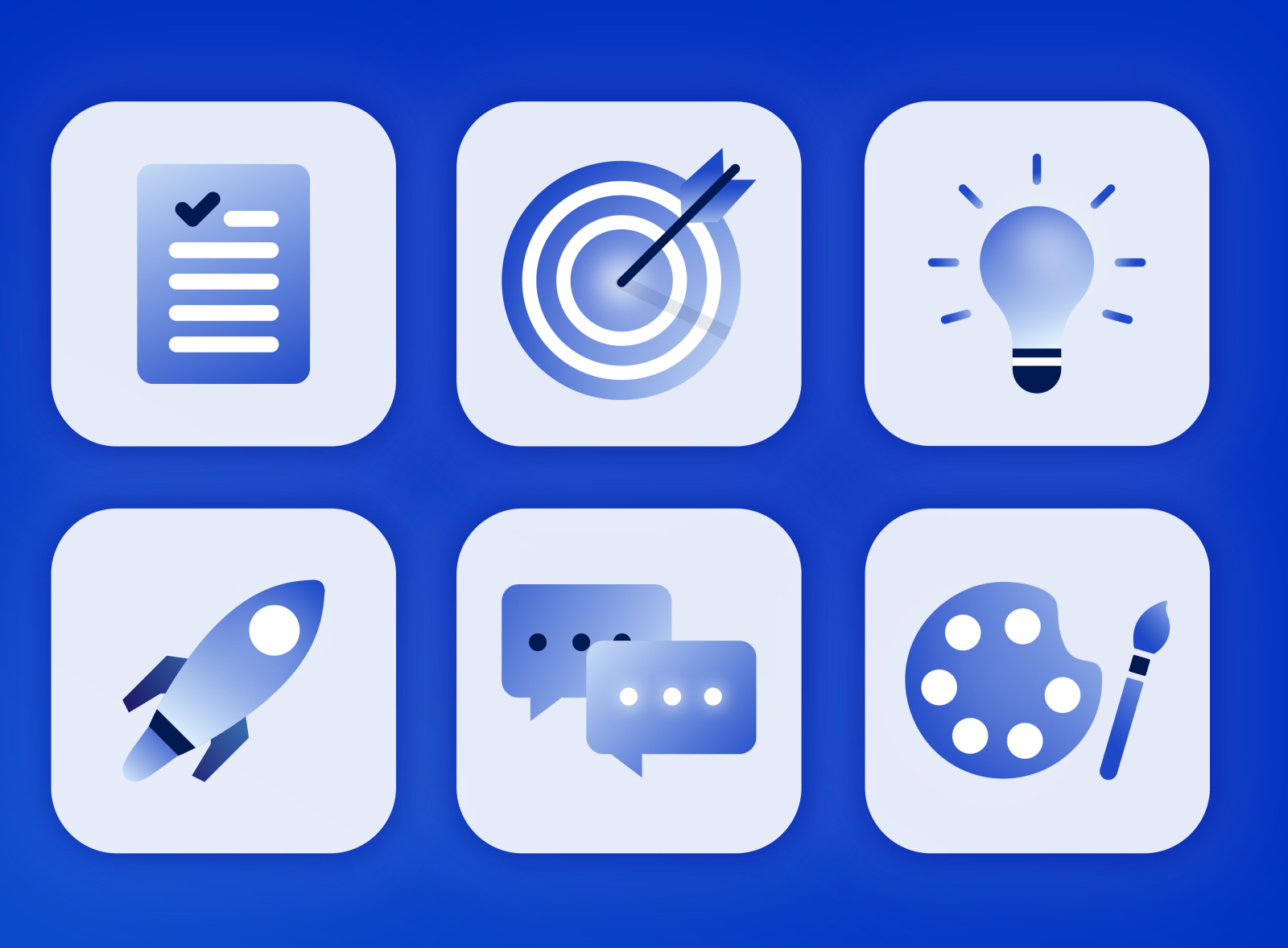 Blue gradient icons by Sascha Petersen on Dribbble