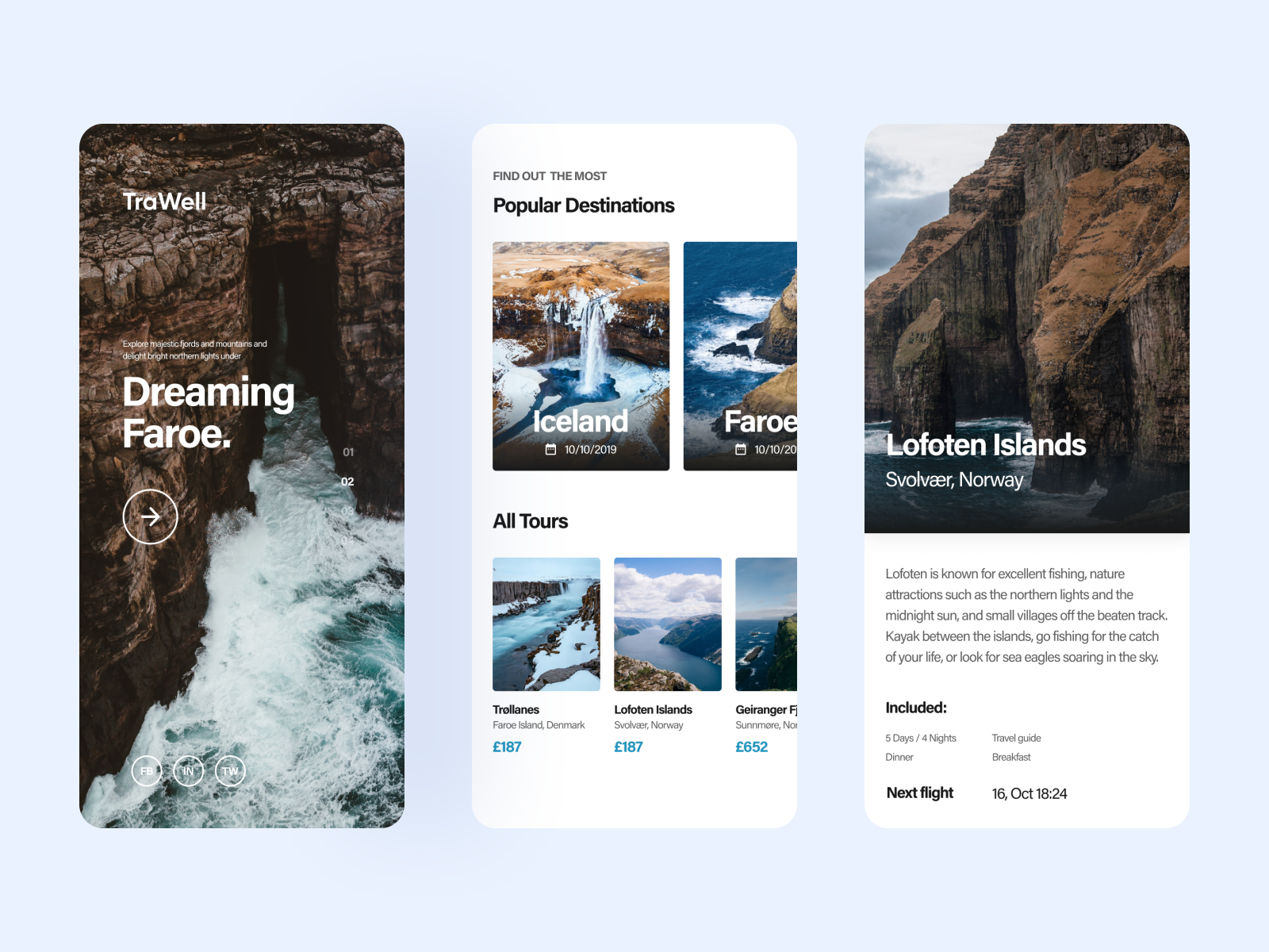 Travel Tour – Mobile Responsive design by Fiona Bui on Dribbble