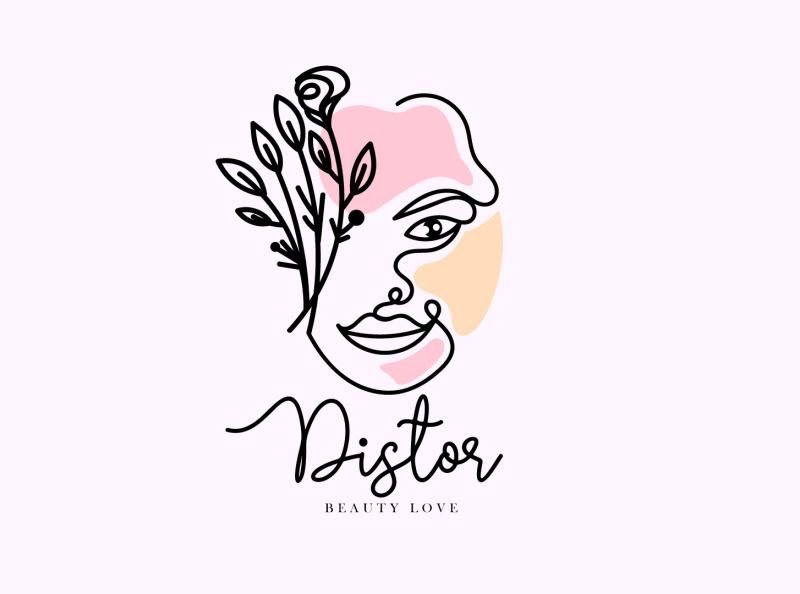 Women Face Line Drawing Logo - Distor by Saqib Ahmad on Dribbble
