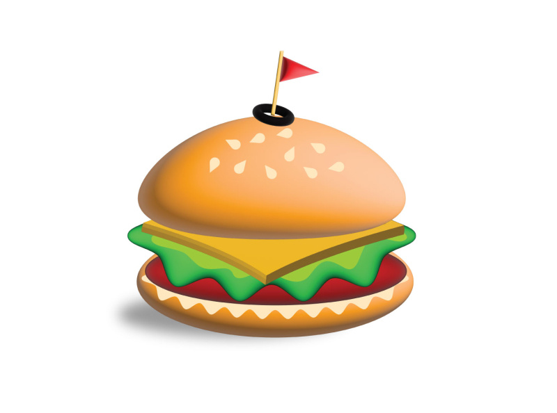 2D & 3D Mix Burger by Saqib Ahmad on Dribbble