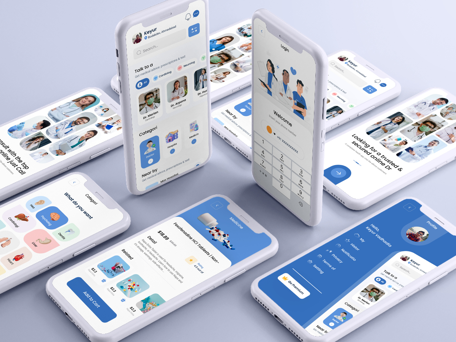 Doctor Appointment Application UX-UI KIT by Keyur Vadhadia on Dribbble