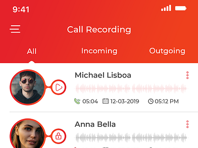 Call Recording App UI Design by keyur for Devoq Design UI-UX Studio on ...