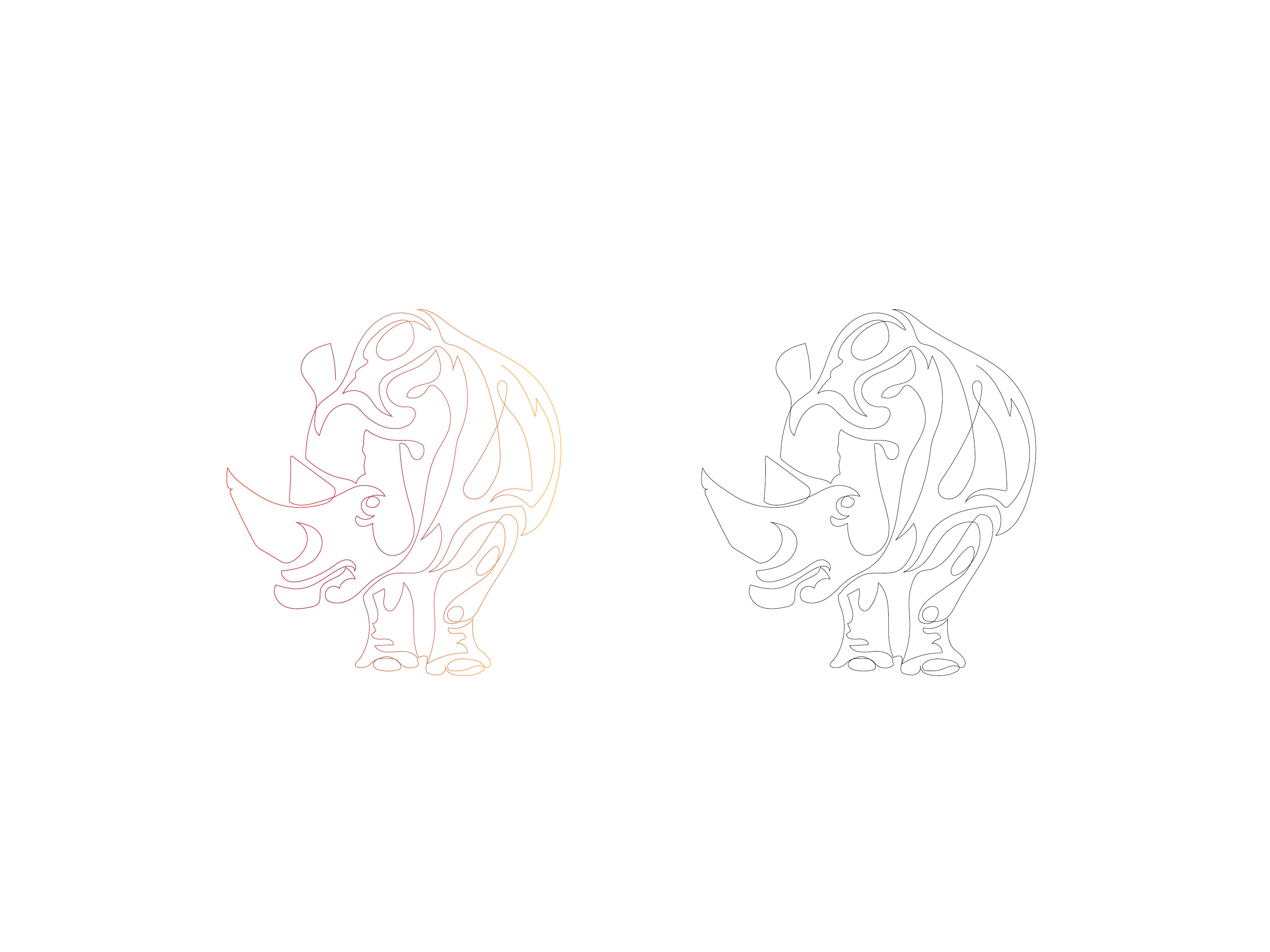 Rhino Line Drawing by Garrett Lew on Dribbble
