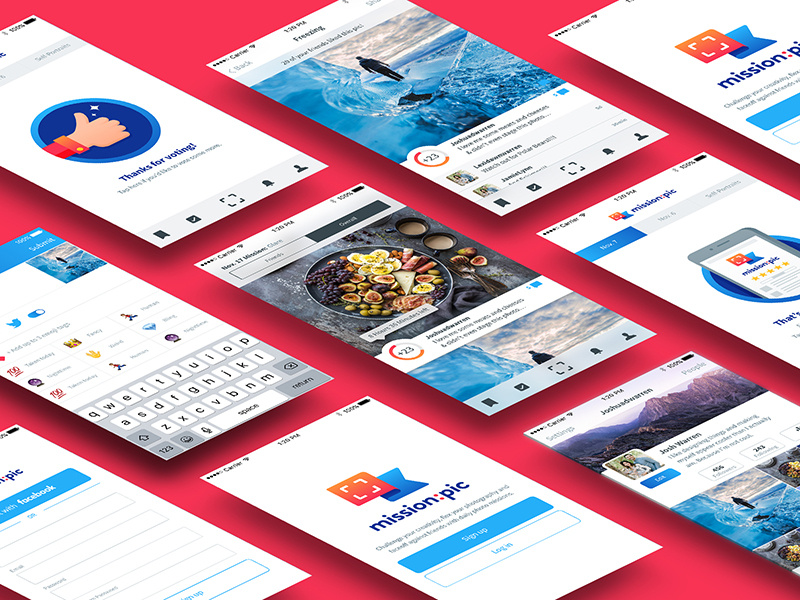 Mission:pic screens by Josh Warren on Dribbble