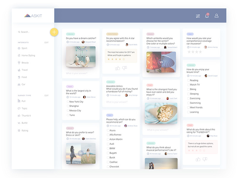 AskIt Social App by Shiran Hirshberg on Dribbble