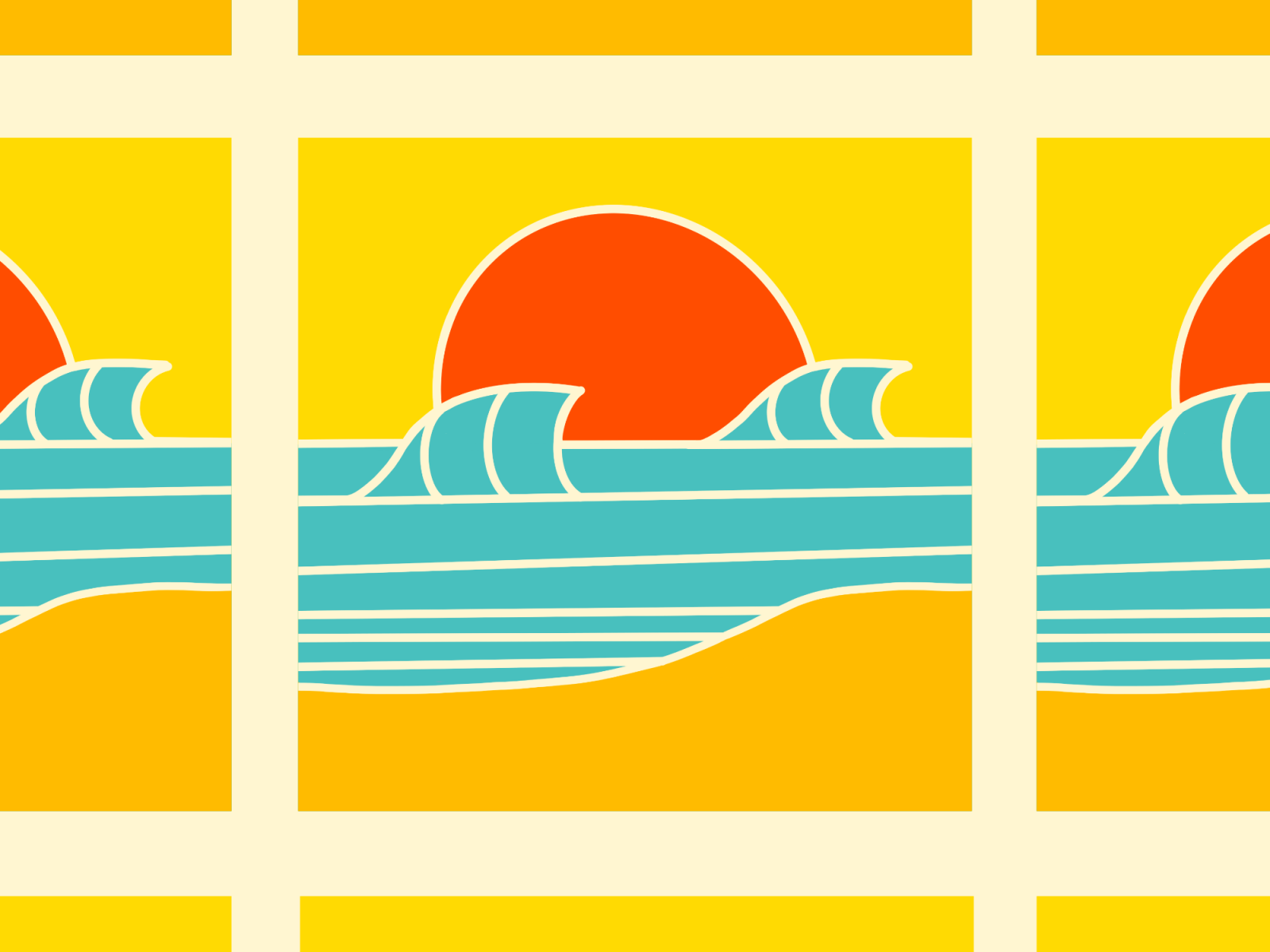 Beach Waves Vector Illustration by Alex Pesak on Dribbble
