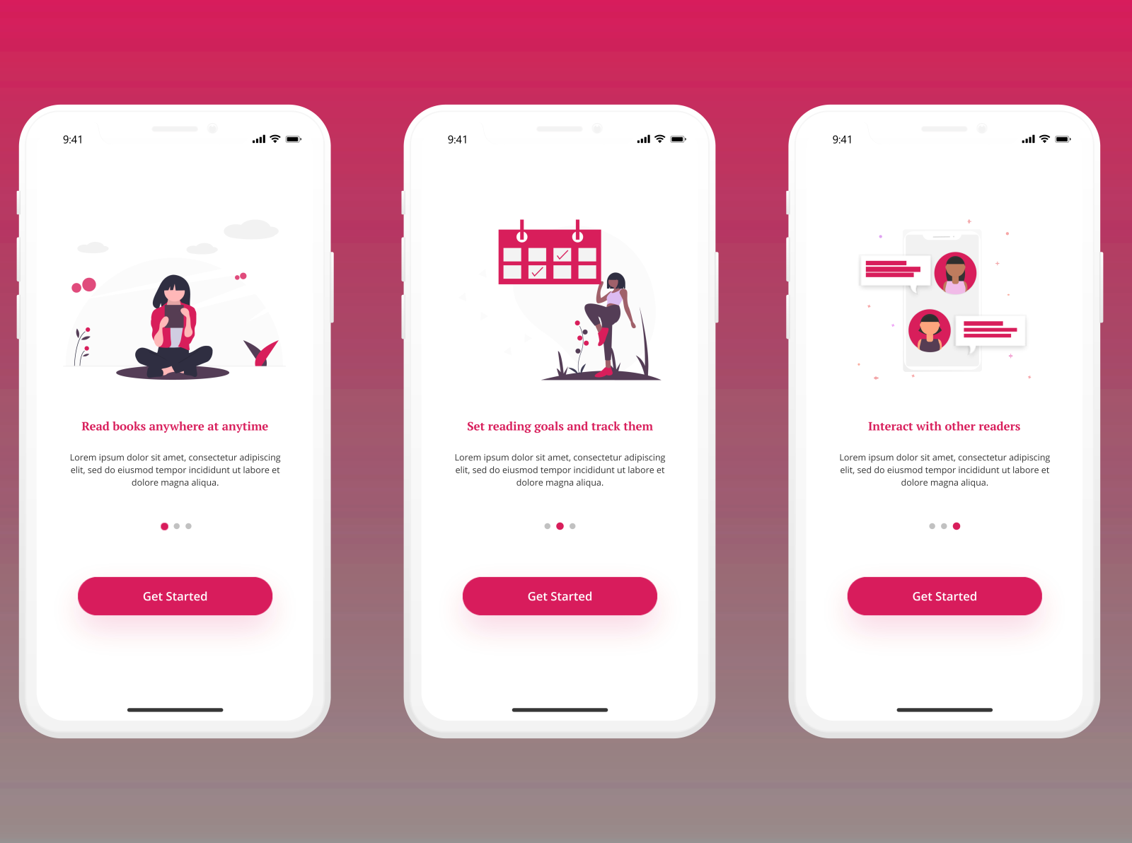 EBook Reader Onboarding by Nikhat Mohsin on Dribbble