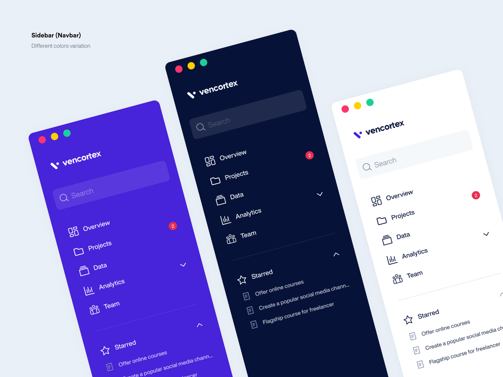 Sidebar Navigation - Vencortex by Faizur. on Dribbble