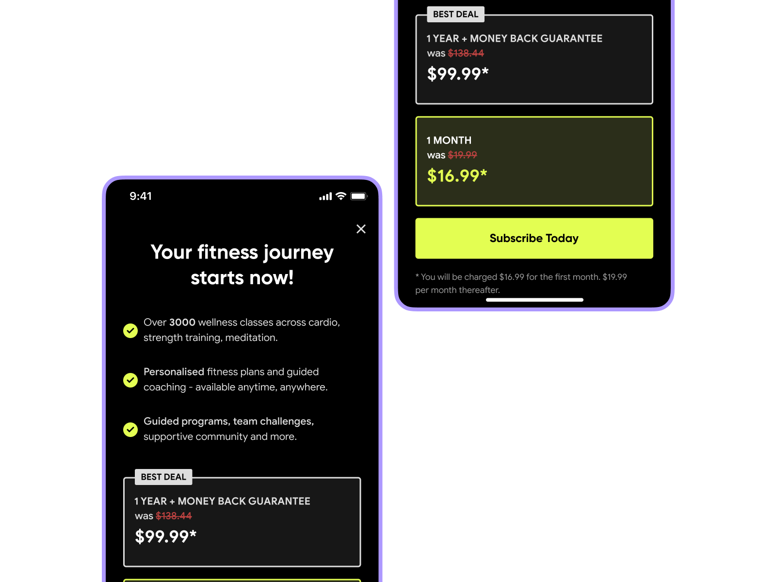 Fitness Subscription by Ashish on Dribbble