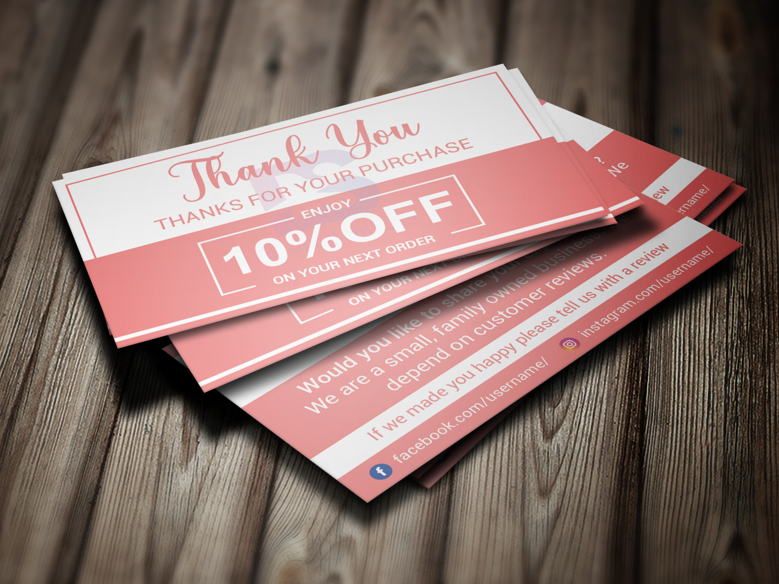 Printable Thank You Package Insert by Design Store ID: #1682498 on Dribbble
