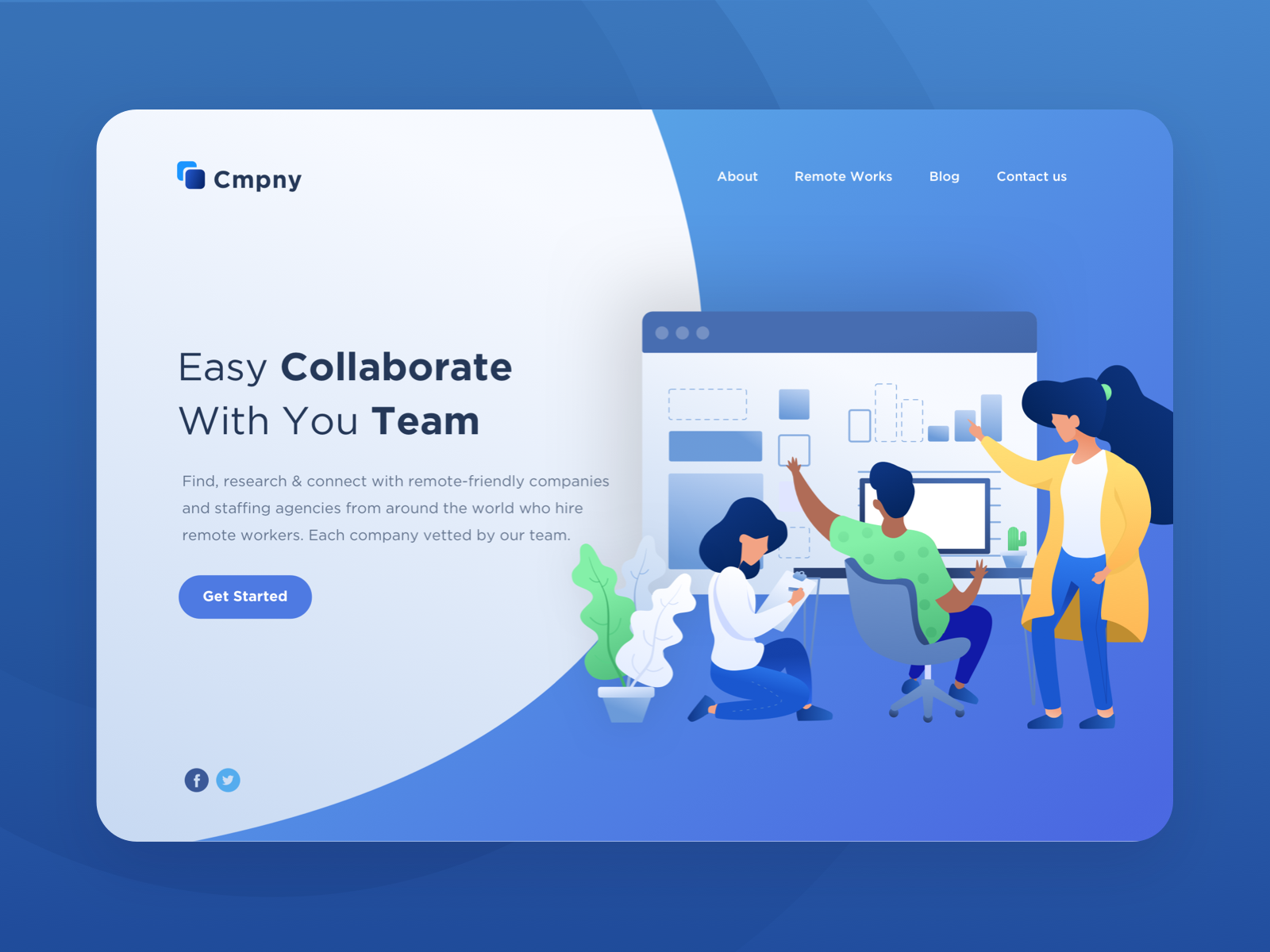 Teamwork Illustration - Website Header by Designspace on Dribbble
