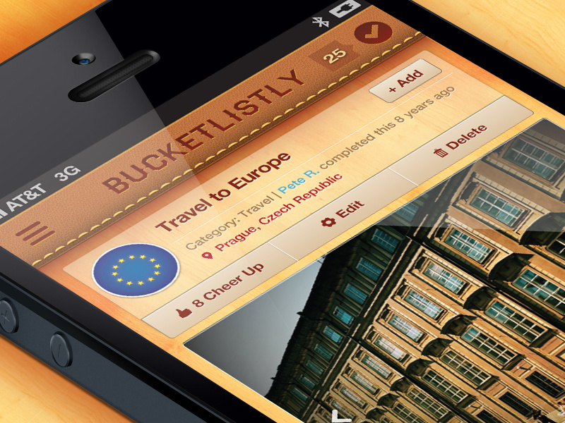 Bucketlistly iPhone App by Pete R. on Dribbble
