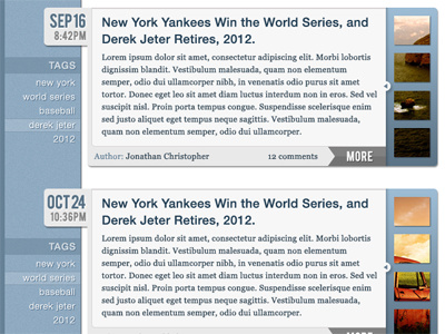 Blog design with inline expandable gallery by Lasha Krikheli on Dribbble