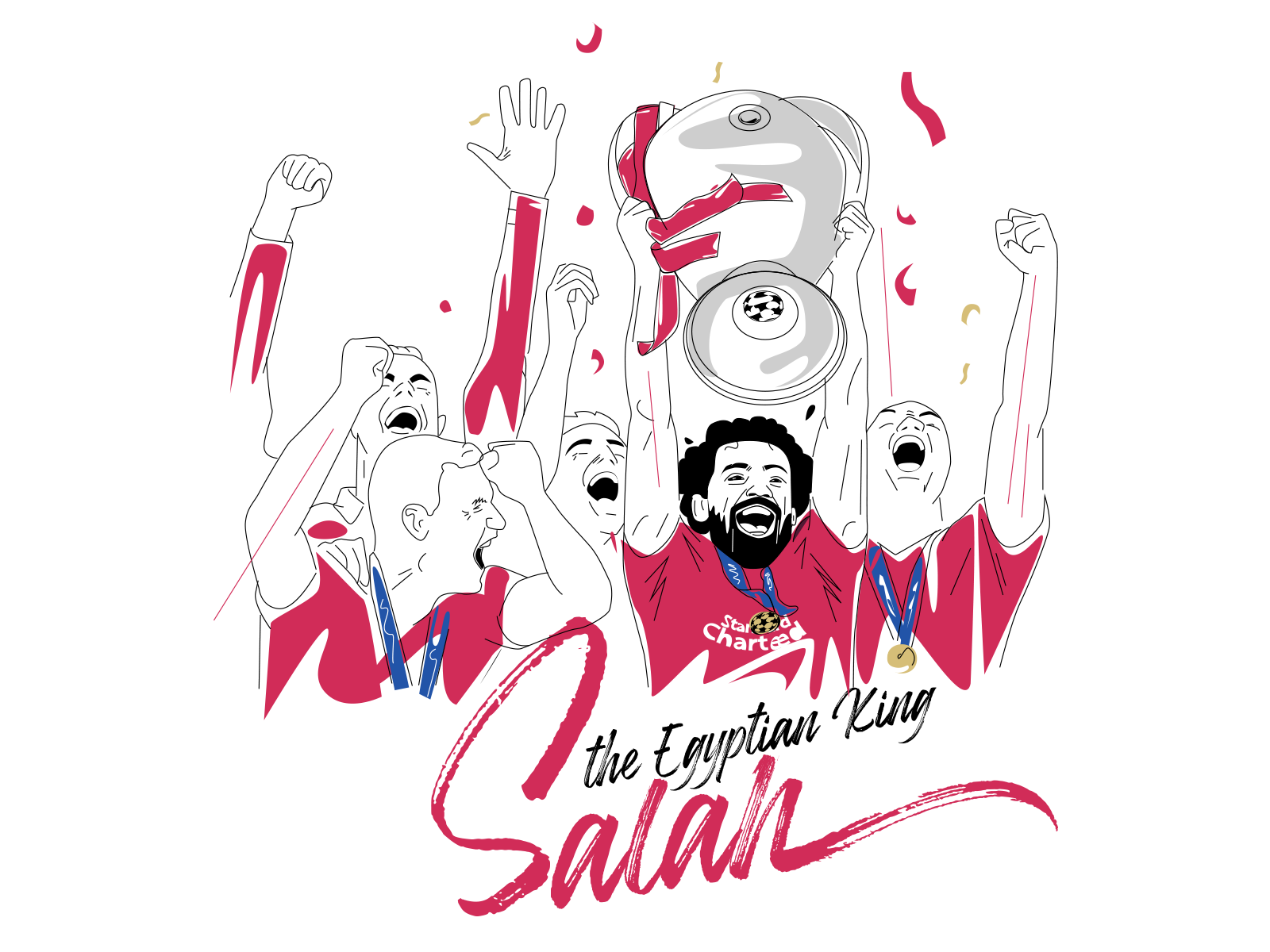 Mo Salah celebrating - vector art by Ahmed Dahab on Dribbble