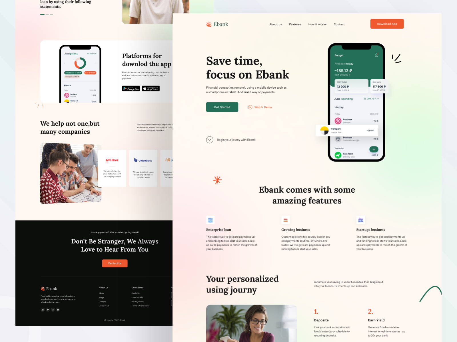 Online Banking Landing Page by Arman Hossain for Wavespace - UI/UX ...