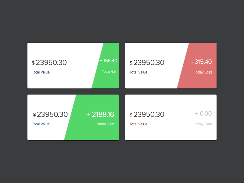 Investment tracking cards by zhenyang on Dribbble