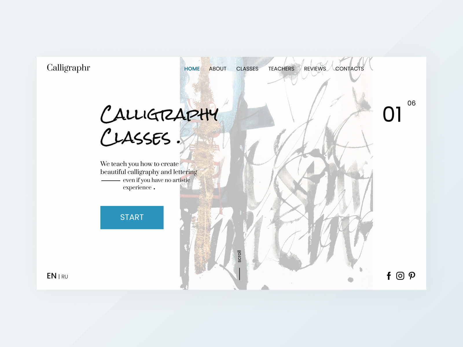 Calligraphr. Website Concept by Ollee Molee on Dribbble