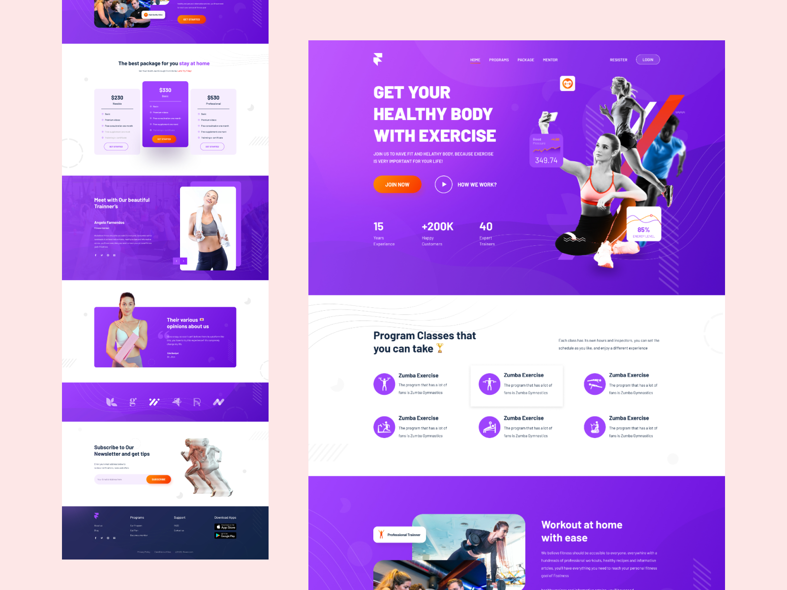 Gym Landing Page Design by SHAMIM UZZAMAN on Dribbble
