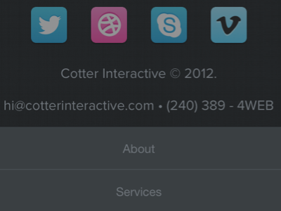 Responsive Nav/Footer by Kyle Cotter on Dribbble