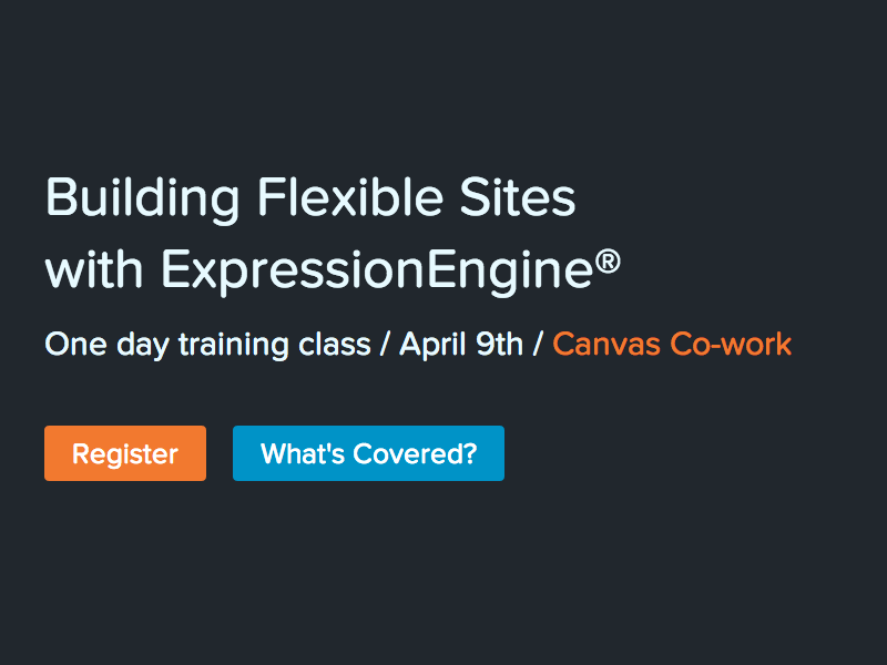 ExpressionEngine Day Class by Kyle Cotter on Dribbble