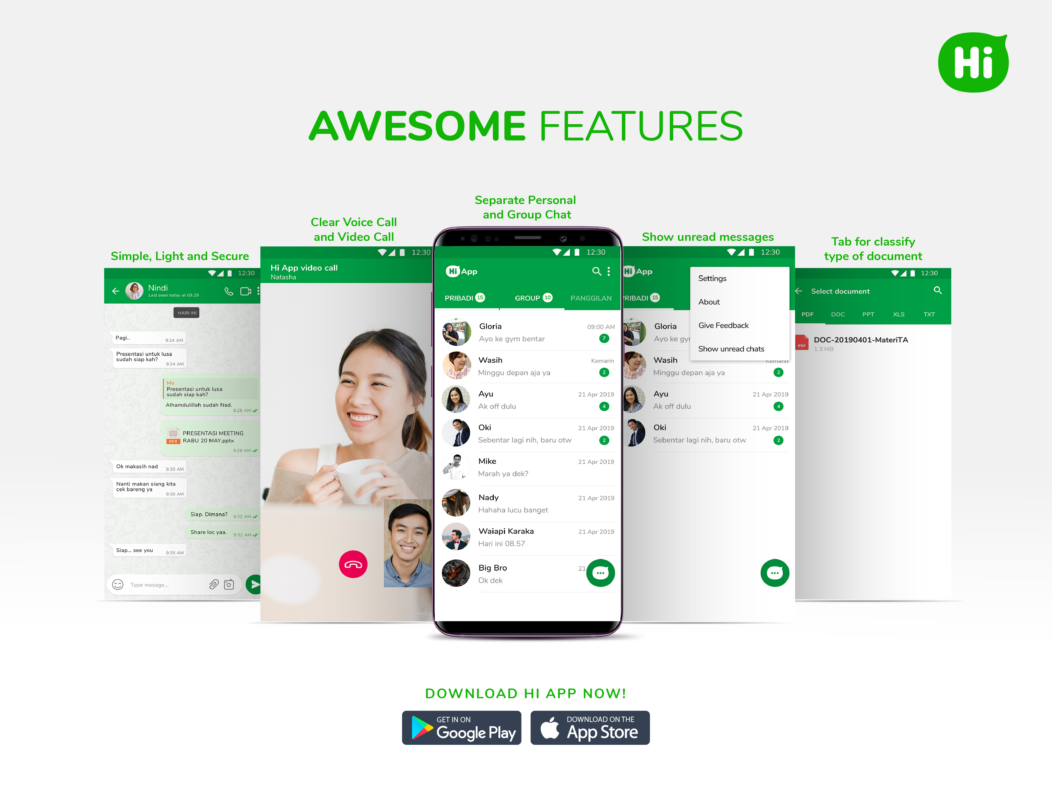 Awesome Features Hi App by Winda Purba on Dribbble