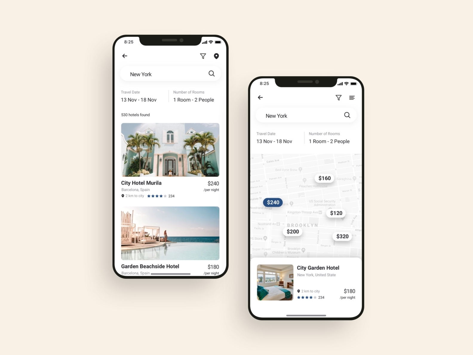 Hotel booking mobile app UI design by Interface Market on Dribbble