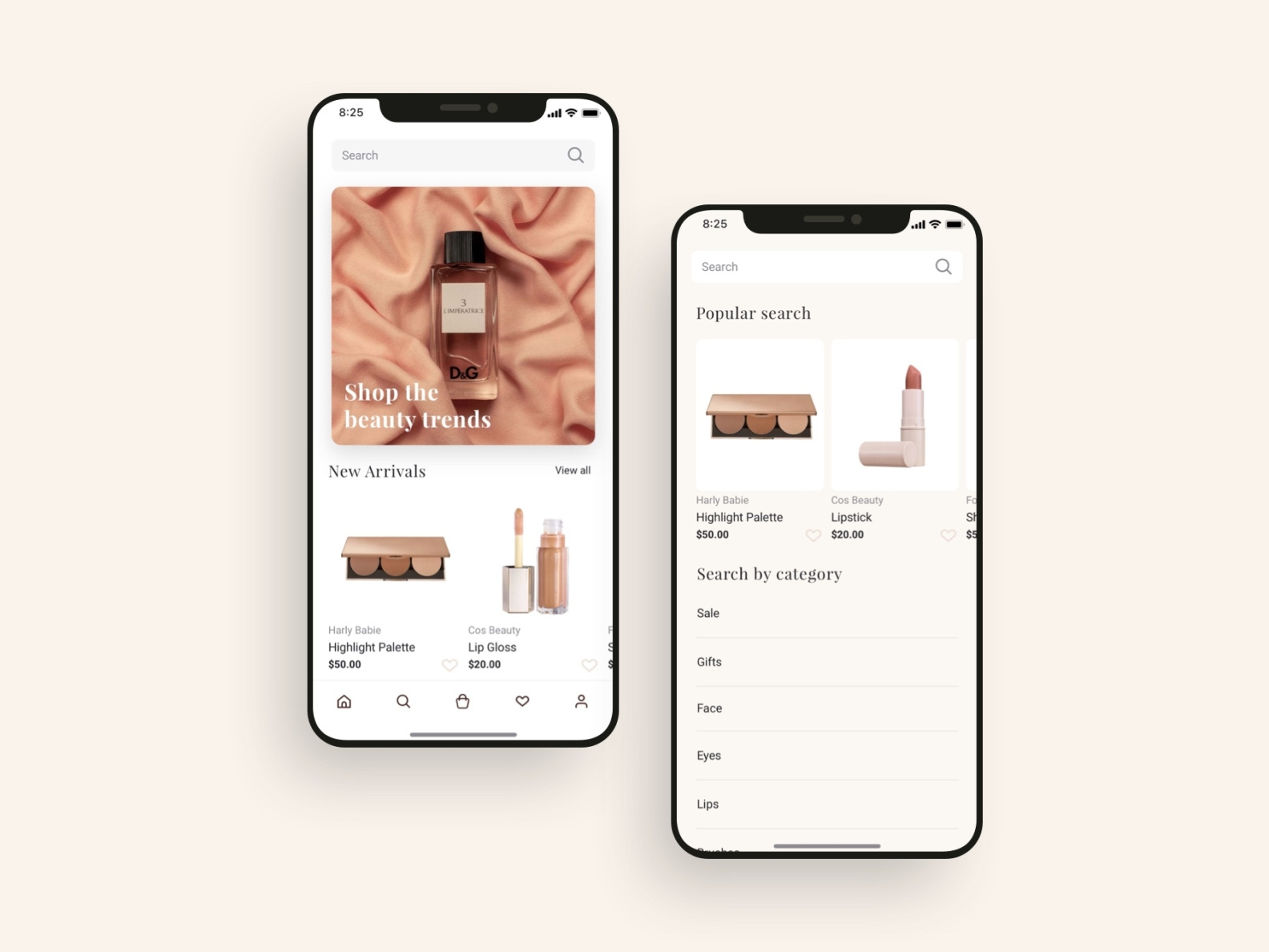 Makeup products mobile app UI design by Interface Market on Dribbble