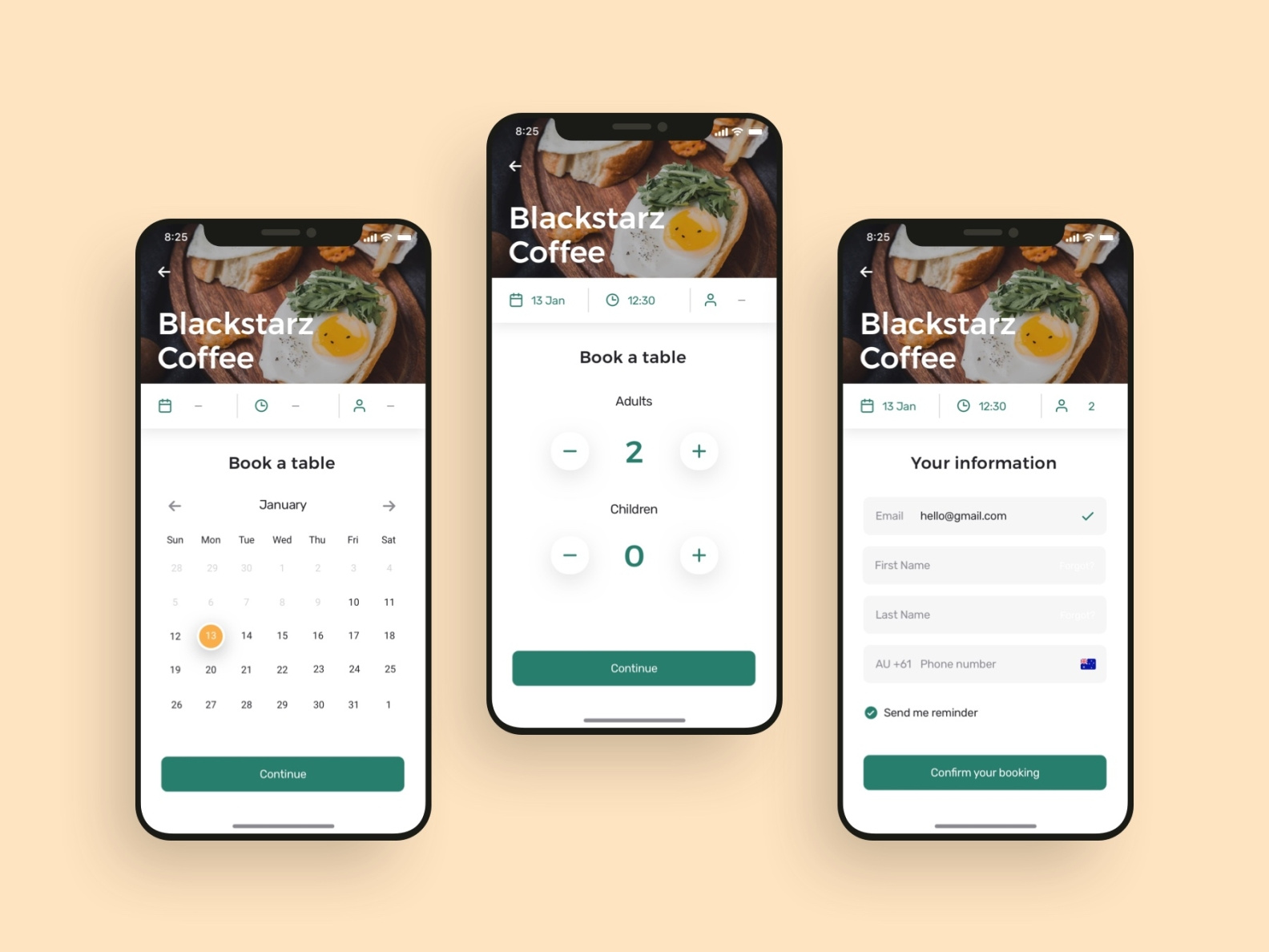 Table reservation flow UI design by Interface Market on Dribbble