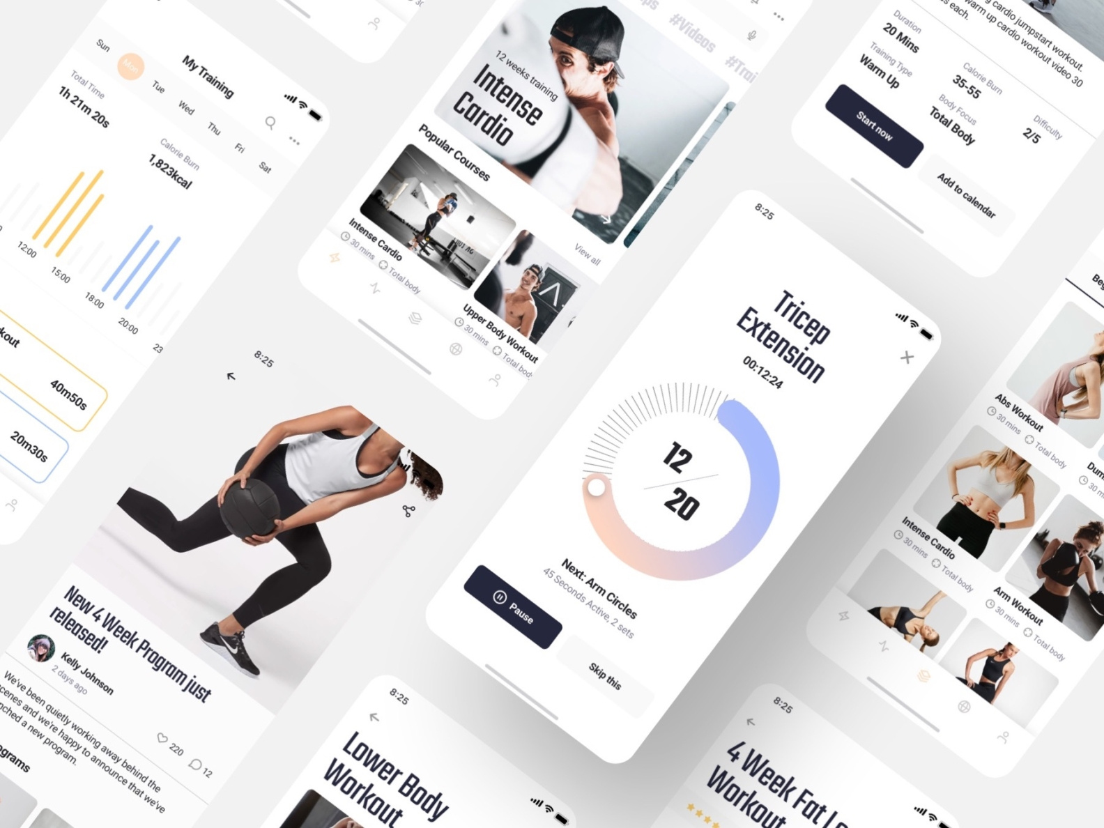 Fitness app screens UI design by Interface Market on Dribbble