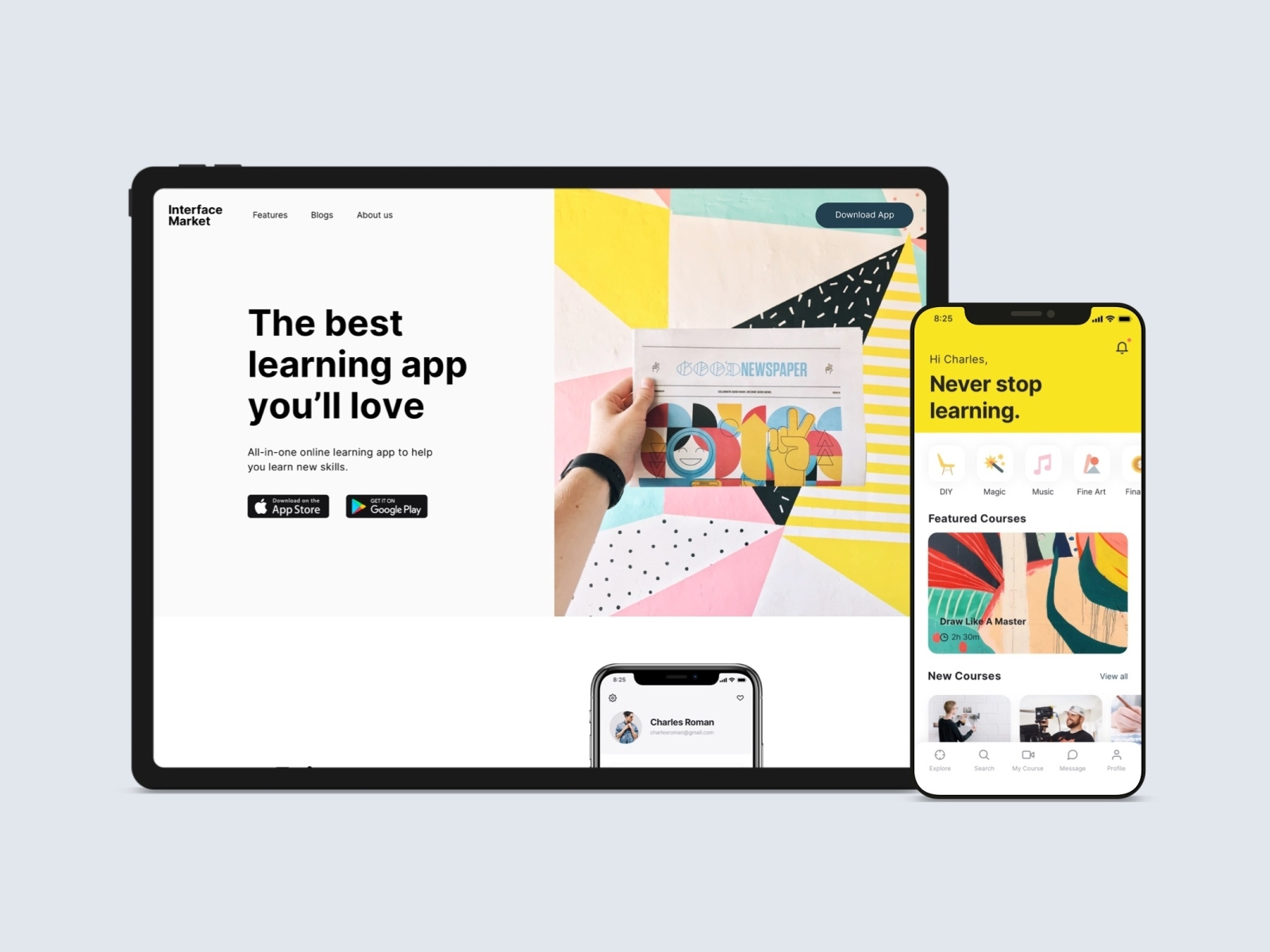 Landing page UI design by Interface Market on Dribbble