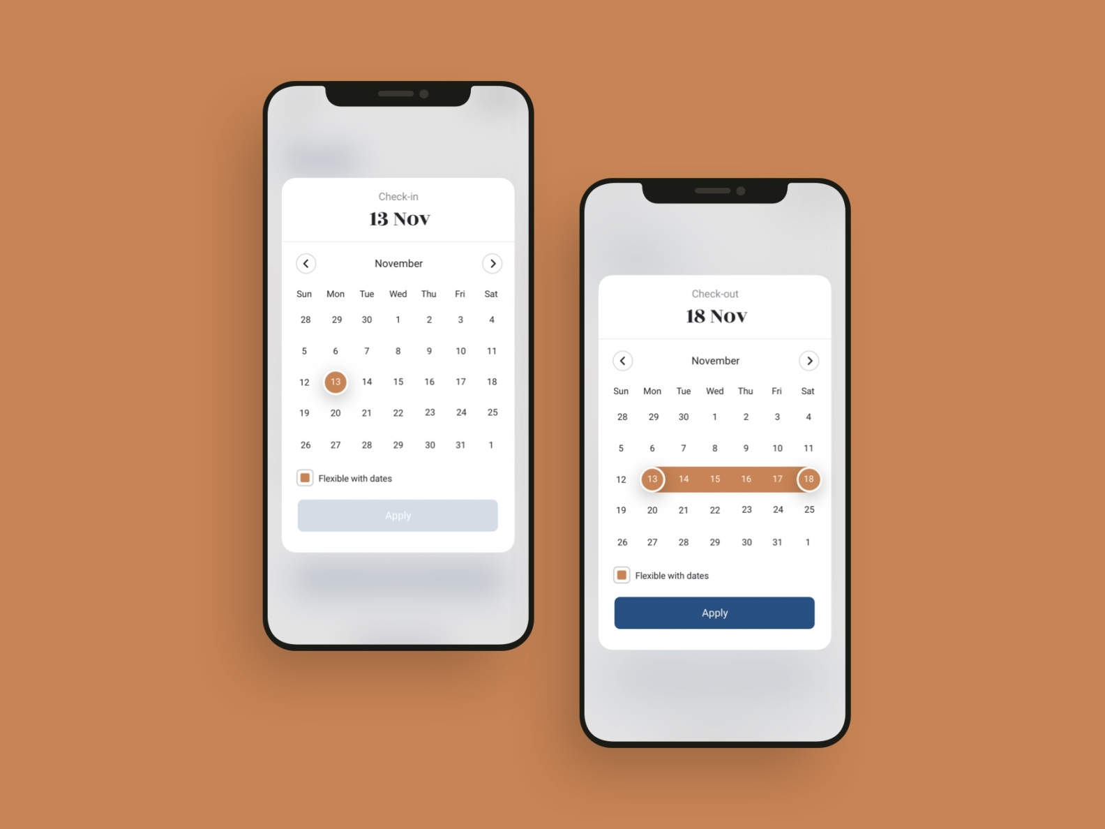 Hotel booking mobile app calendar UI design by Interface Market on Dribbble