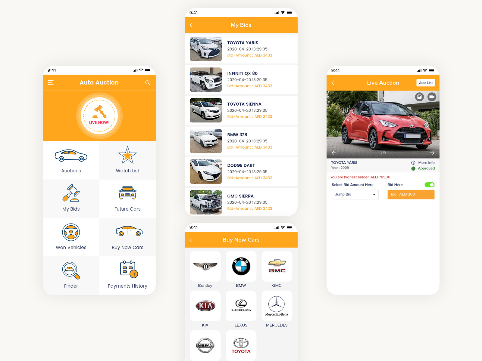 Car Auction App Ui by NexusLink Services on Dribbble