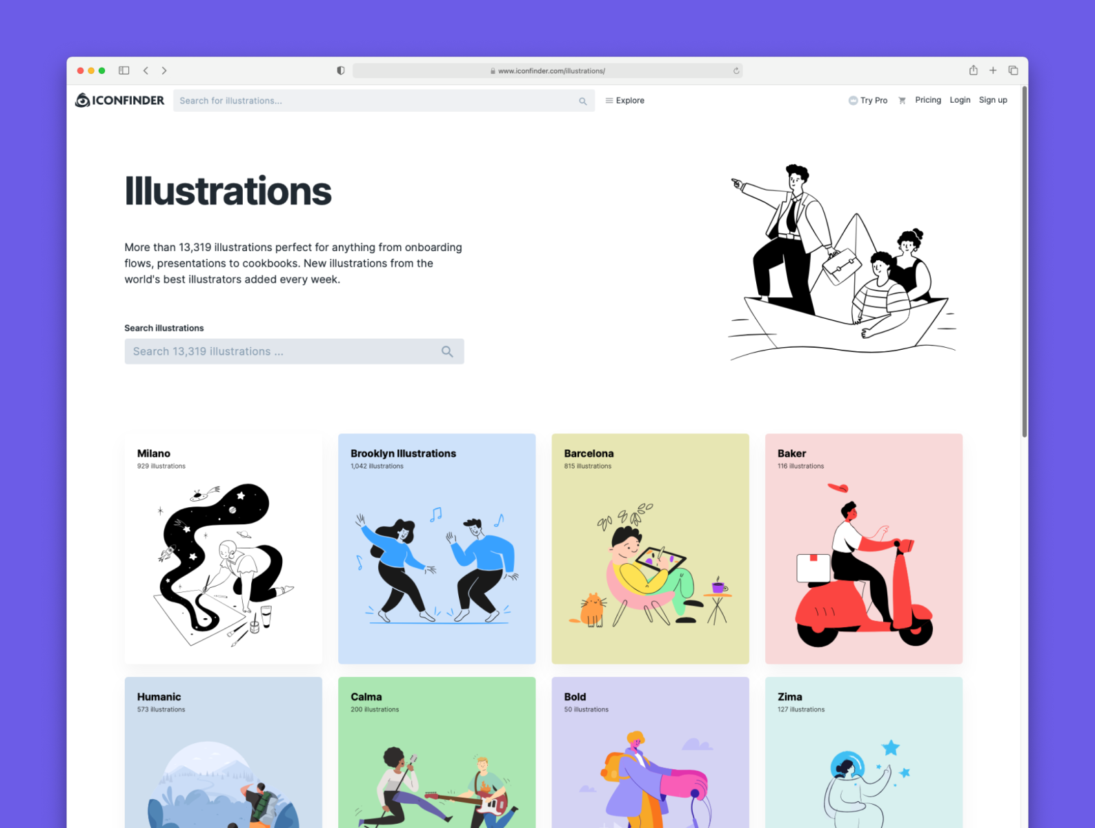 New illustration section by Martin LeBlanc on Dribbble